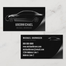 Car Driver Black Auto Business Card | Zazzle