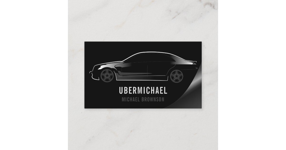 Car Driver Black Auto Business Card | Zazzle