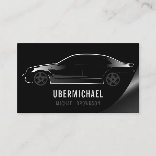 Car Driver Black Auto Business Card | Zazzle