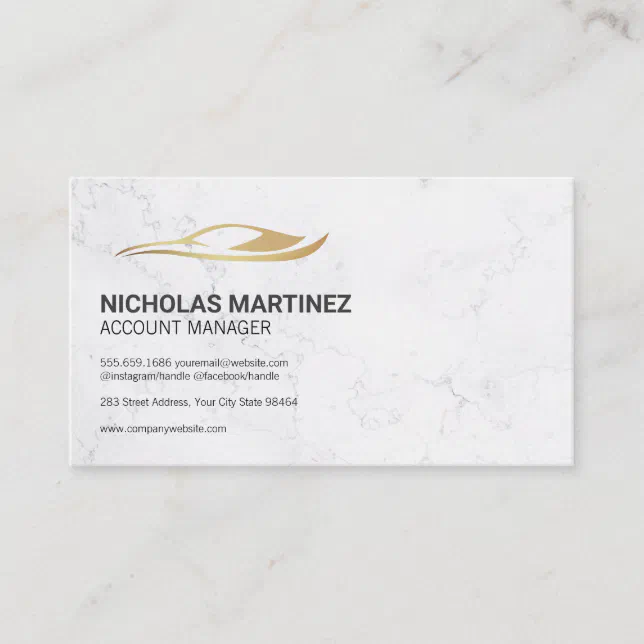 Car Gold Logo Appointment Card | Zazzle