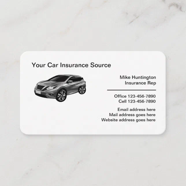 Car Insurance Professional Agent Business Card | Zazzle