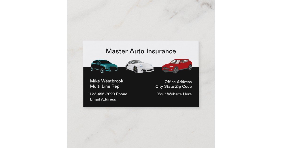 Car Insurance Sales Agent Business Card | Zazzle