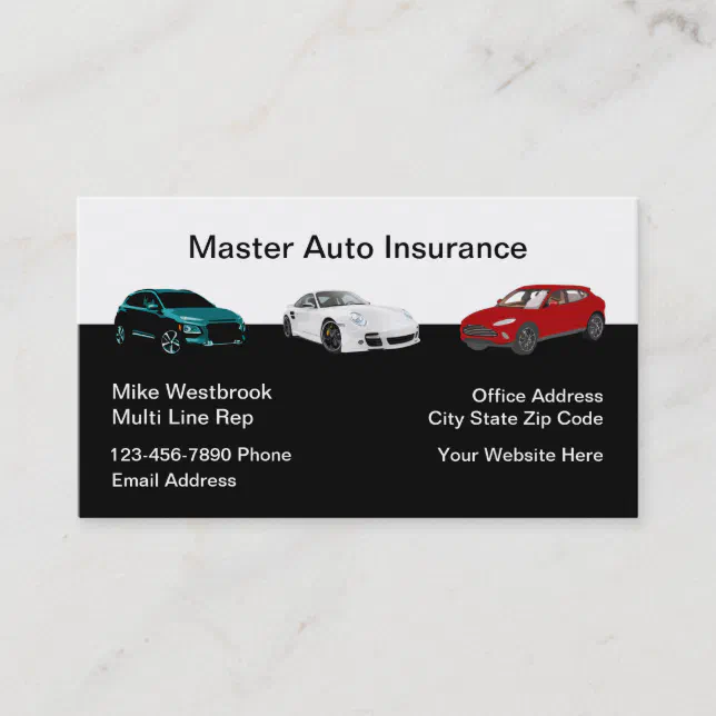 Car Insurance Sales Agent Business Card | Zazzle