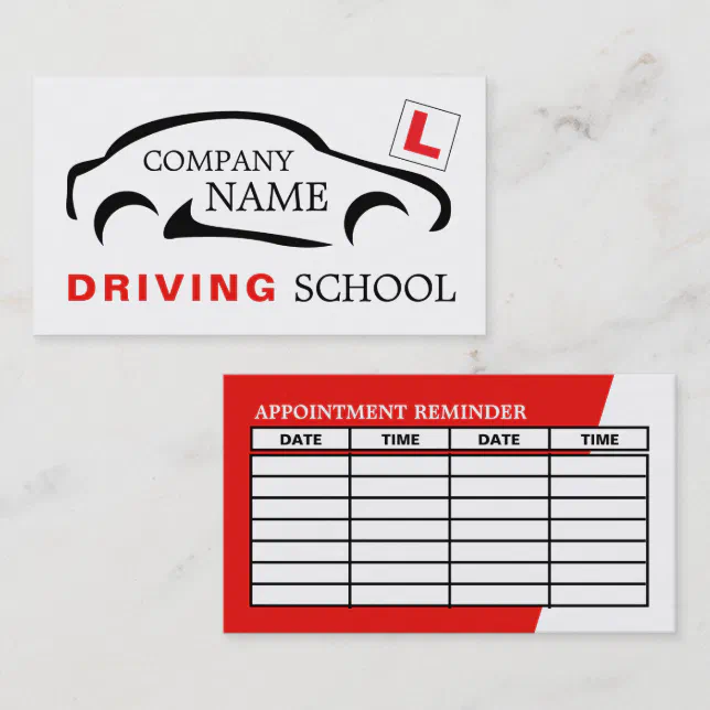 Car Logo, Driving School/Instructor Appointment Business Card | Zazzle