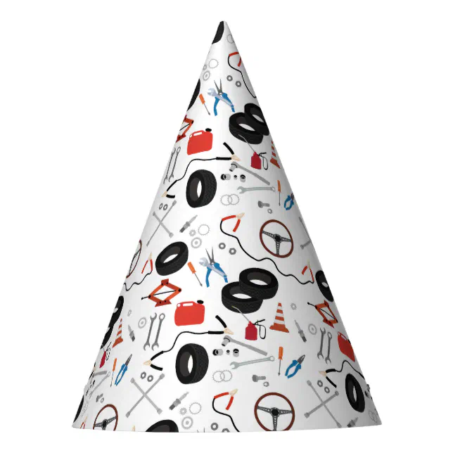 Car Mechanic Automotive Tools Birthday Theme Party Hat | Zazzle