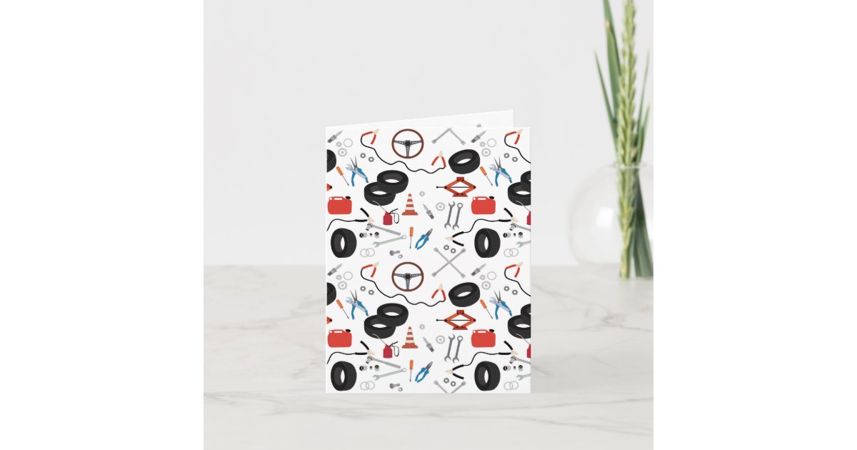 Car Mechanic Automotive Tools Card | Zazzle