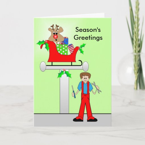 Car Mechanic Christmas Design Holiday Card | Zazzle