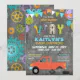 Car Mechanic Gears Tools Chalkboard Baby Shower Invitation | Zazzle