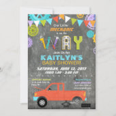 Car Mechanic Gears Tools Chalkboard Baby Shower Invitation | Zazzle