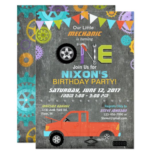 Race Car Racecar Brithday Birthday Invitation 2 | Zazzle.com