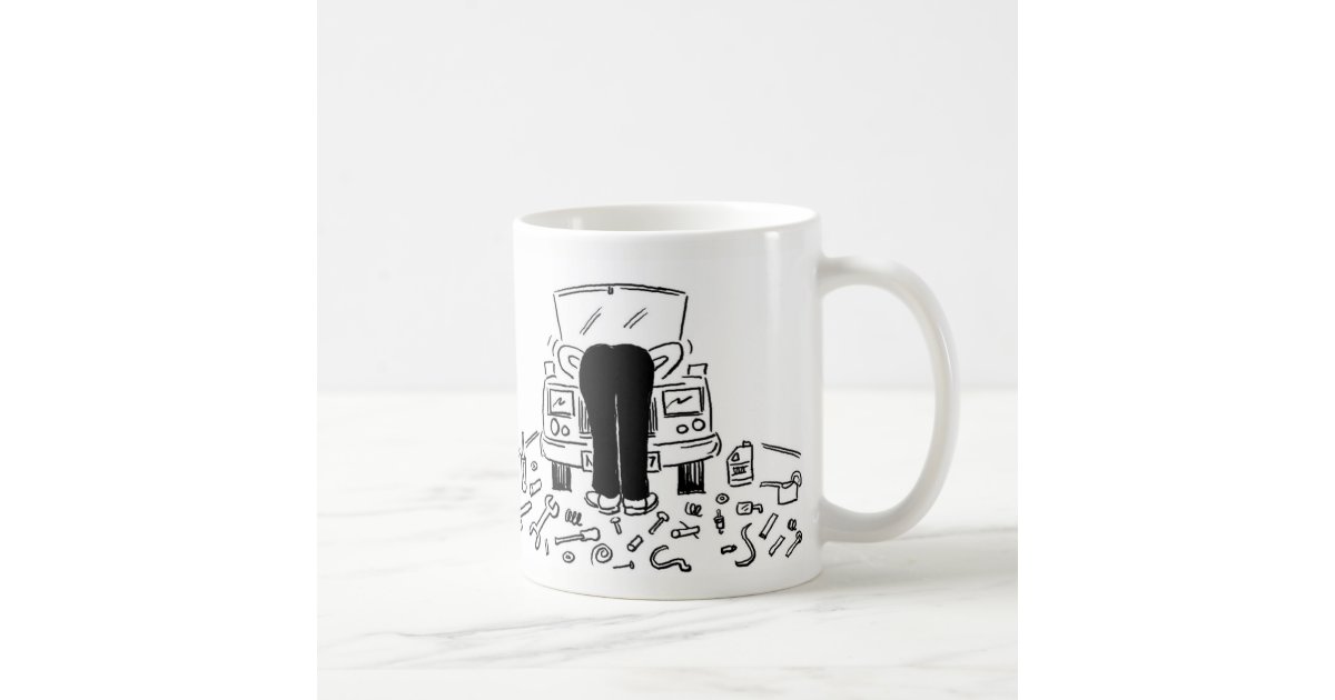 Car Mechanic Illustration on a Coffee Mug | Zazzle