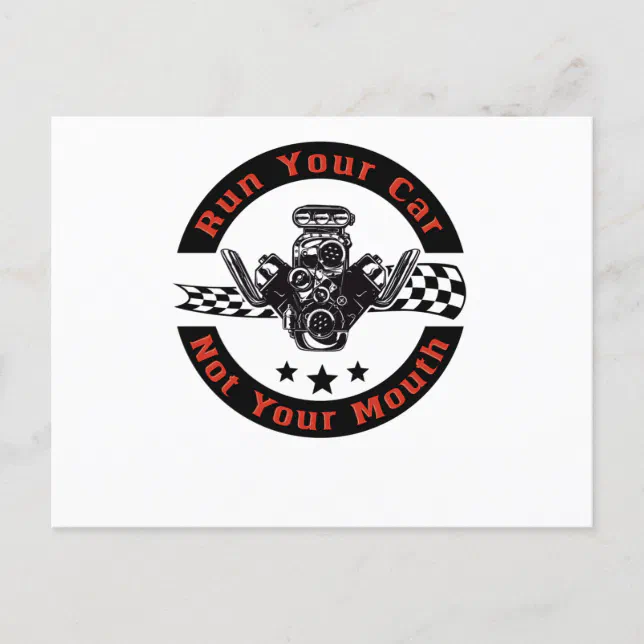 Car Motor Drag Racing Fan Rennauto V8 Mechanic Postcard | Zazzle