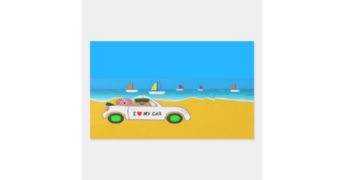 Car of Pou Rectangular Sticker | Zazzle