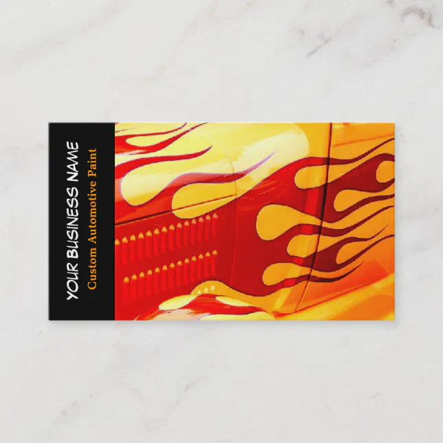 Car Painting Flames Paint Job on Car Business Card | Zazzle