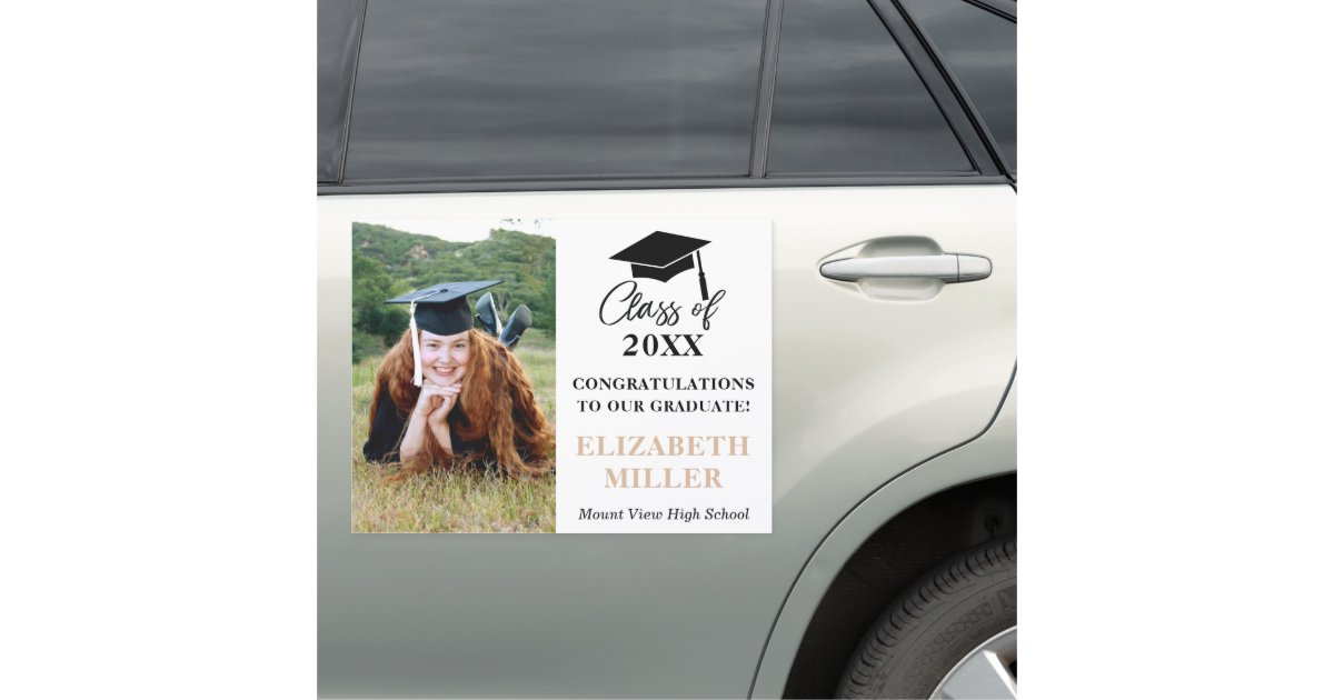 Car Parade Graduation Photo Car Decor Car Magnet | Zazzle