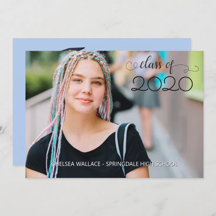 Car Parade Sky Blue Graduation Invitation | Zazzle