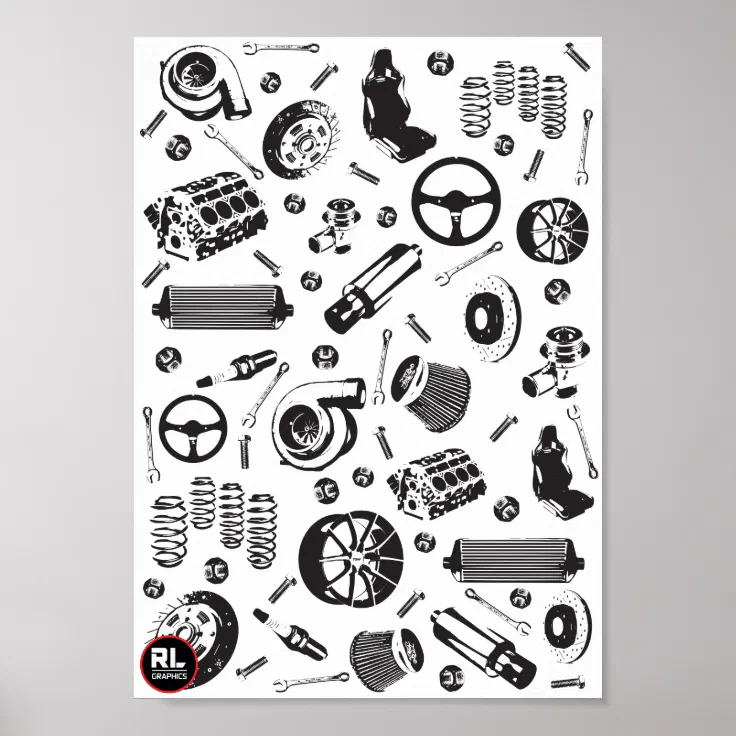 Car Parts Poster | Zazzle
