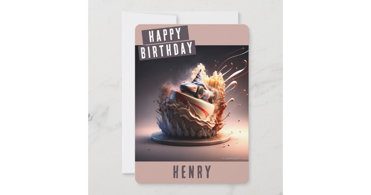Car racing Birthday Card | Zazzle