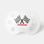 Personalized checkered racing flag baby pacifier | Zazzle.com