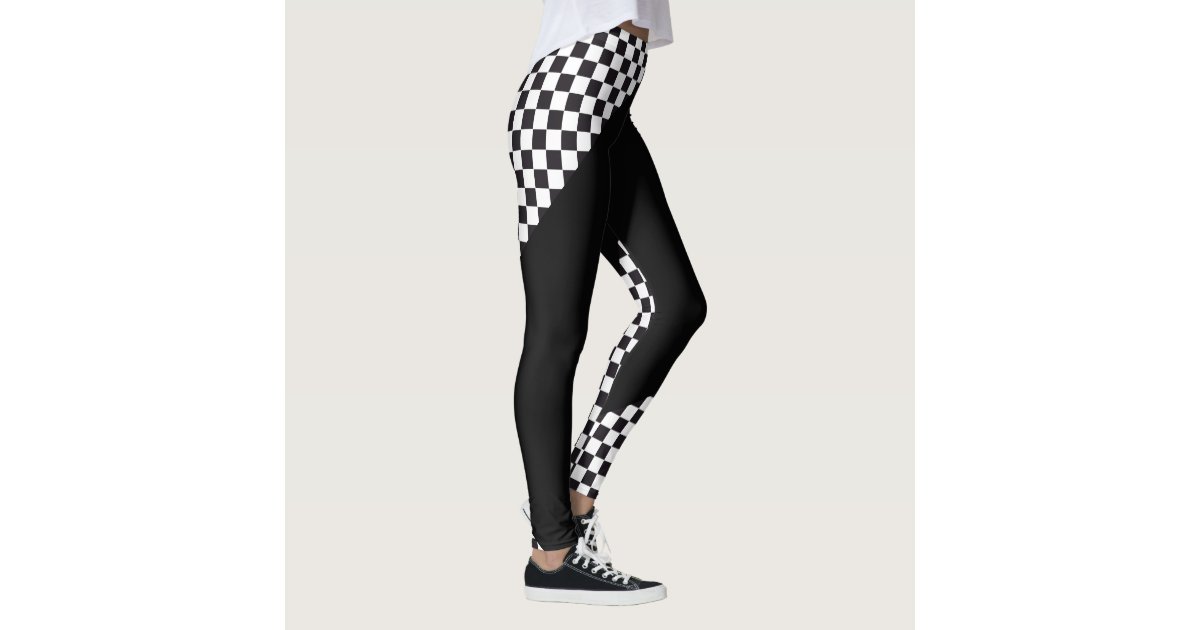 Car Racing / Chess Pattern + your backgr. & ideas Leggings | Zazzle