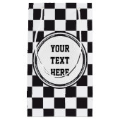 Car Racing / Chess Pattern + your backgr. & ideas Small Gift Bag | Zazzle