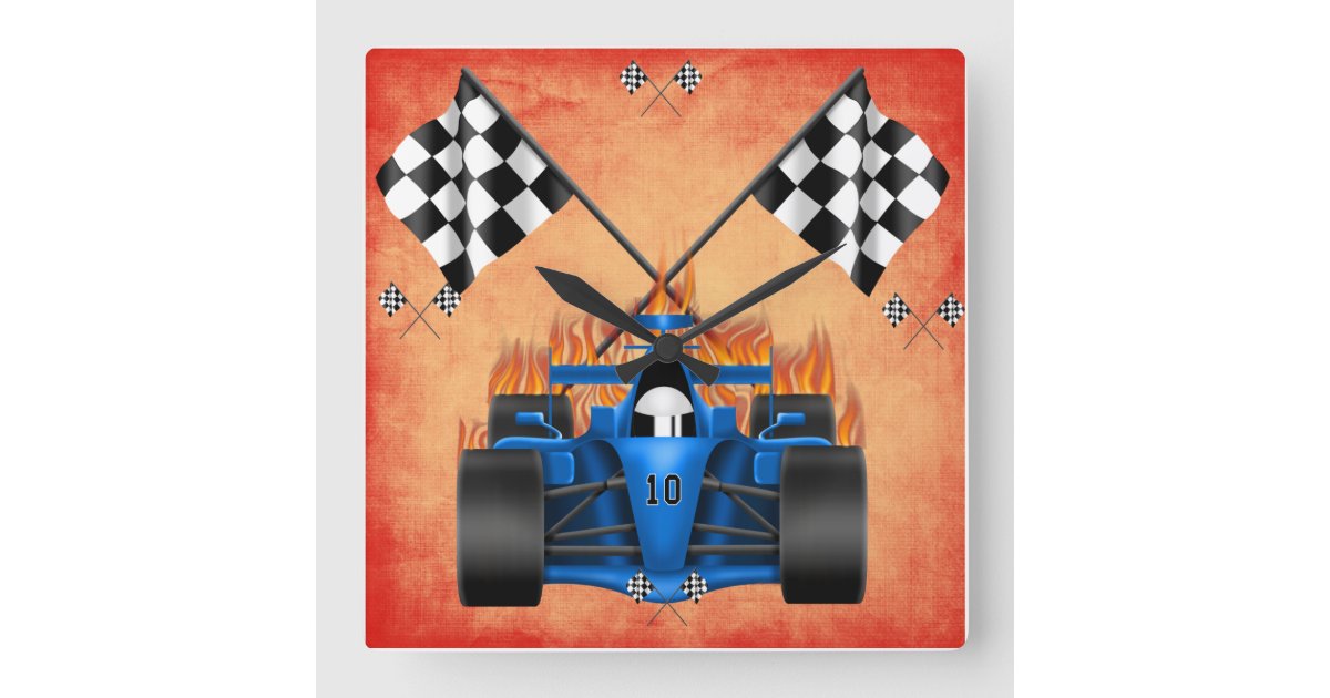 Car Racing Clock | Zazzle
