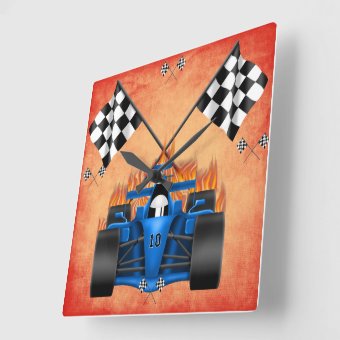 Car Racing Clock | Zazzle