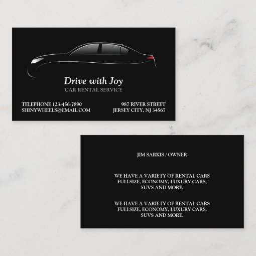 Car Rental Business Card | Zazzle