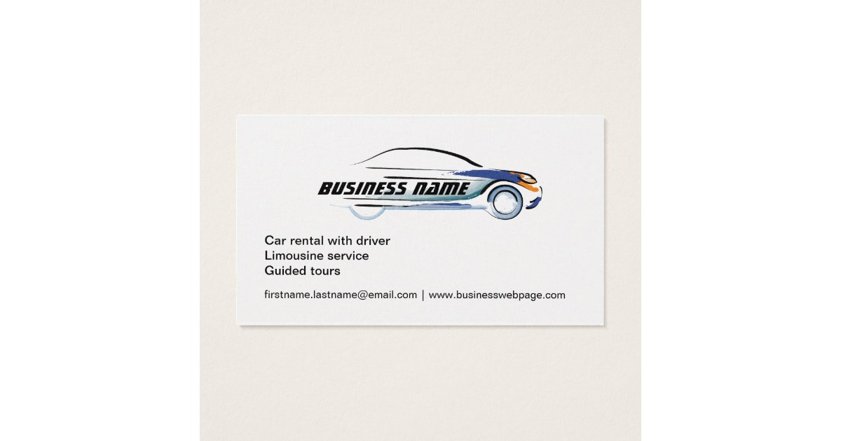 Car Rental Repair Profile Business Card Template | Zazzle