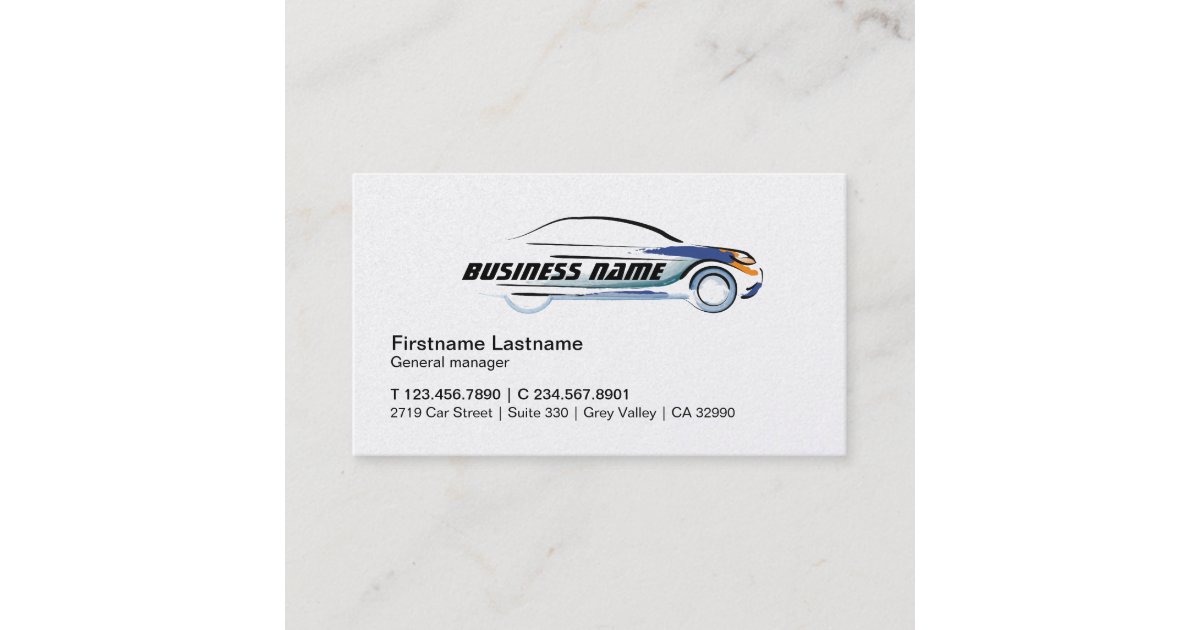 Car Rental Repair Profile Business Card Template | Zazzle