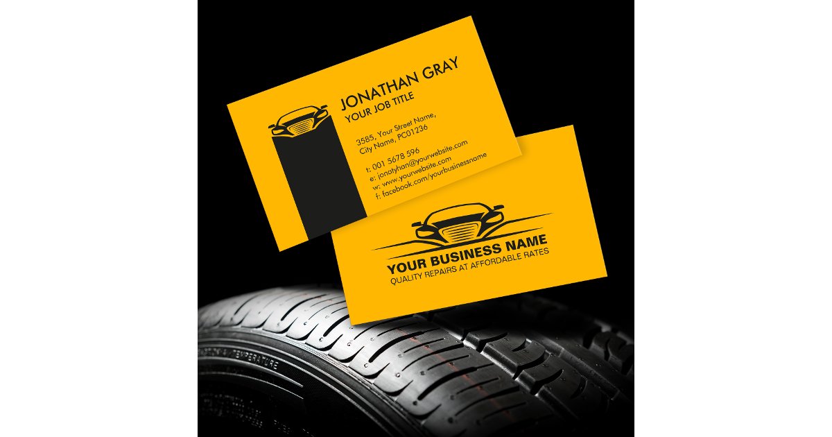 Car repair Mechanic Minimal Modern Business Card | Zazzle