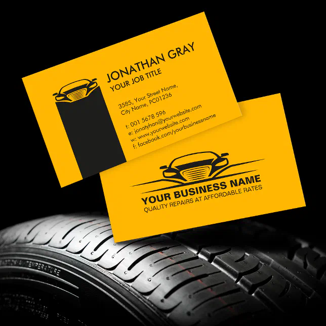 Car repair Mechanic Minimal Modern Business Card | Zazzle