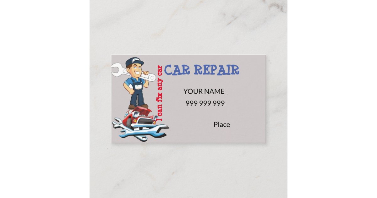 Car repair one side simple business card | Zazzle