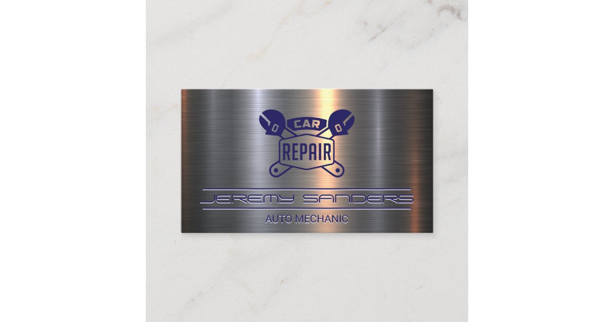 Car Repair | Wrenches | Metallic Business Card | Zazzle