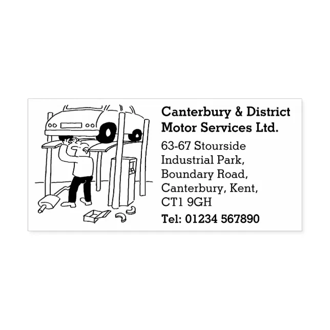 Car Repairs & Servicing Garage Business Self-inking Stamp | Zazzle