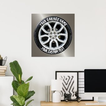 Car Service Repair Garage Owner Tire Wheel Custom Poster | Zazzle