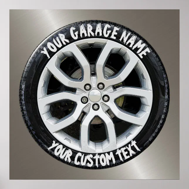 Car Service Repair Garage Owner Tire Wheel Custom Poster | Zazzle