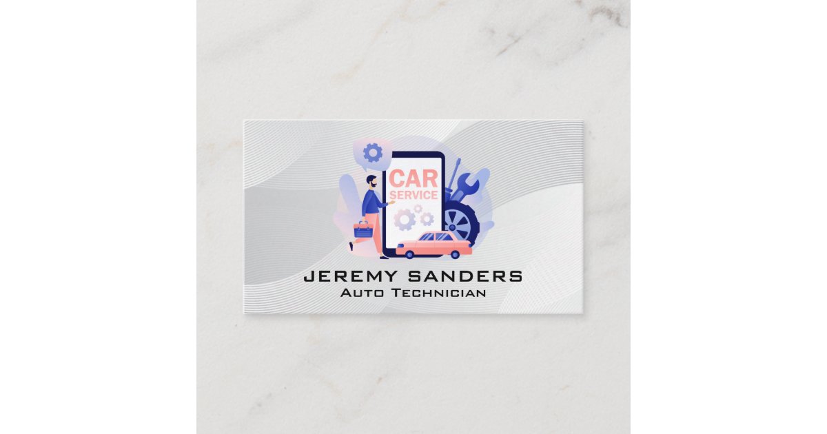 Car Services | Wheels Wrenches | Mechanic Business Card | Zazzle
