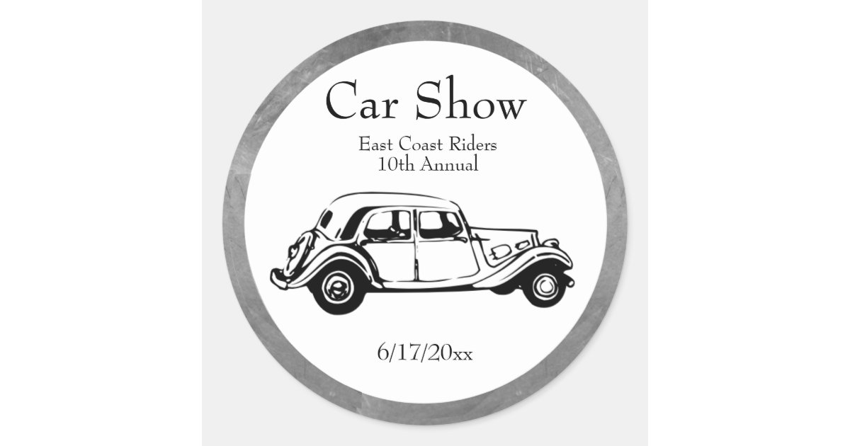 Car Show Stickers Double Line Customize | Zazzle