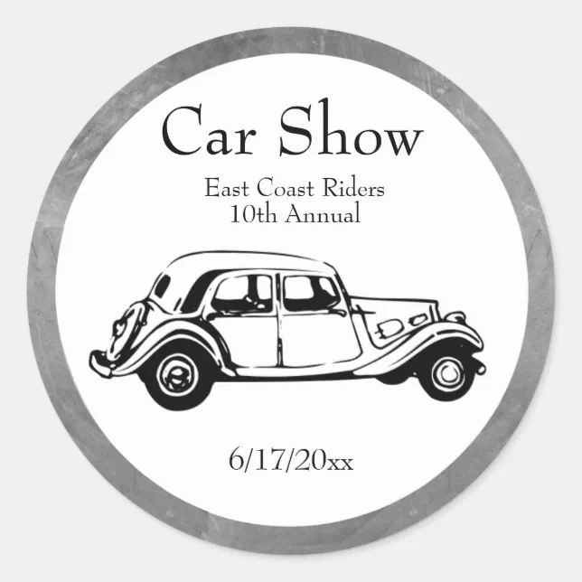 Car Show Stickers Double Line Customize | Zazzle