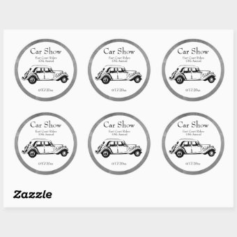 Car Show Stickers Double Line Customize | Zazzle
