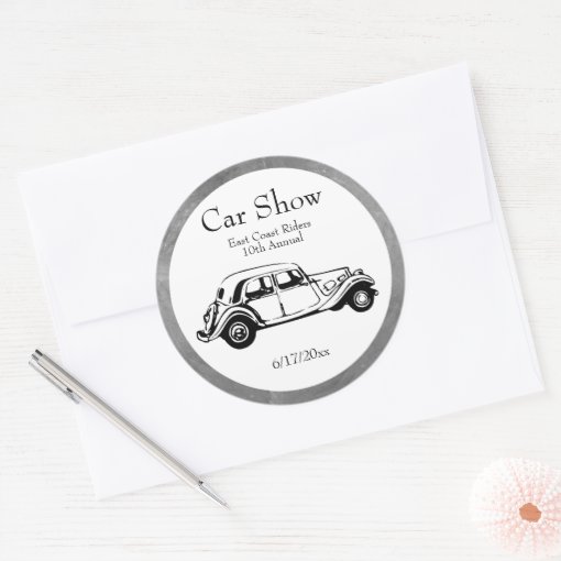Car Show Stickers Double Line Customize | Zazzle