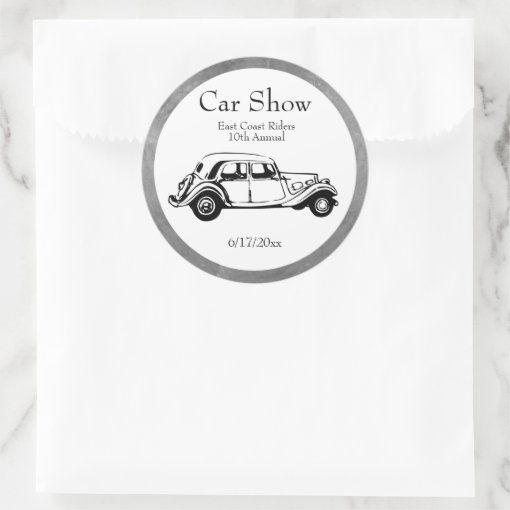 Car Show Stickers Double Line Customize | Zazzle