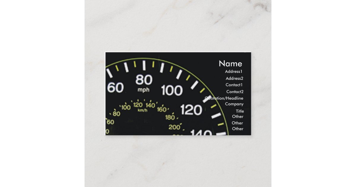 Car Speedo Business Card | Zazzle