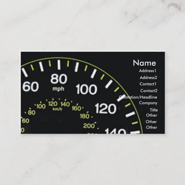 Car Speedo Business Card | Zazzle