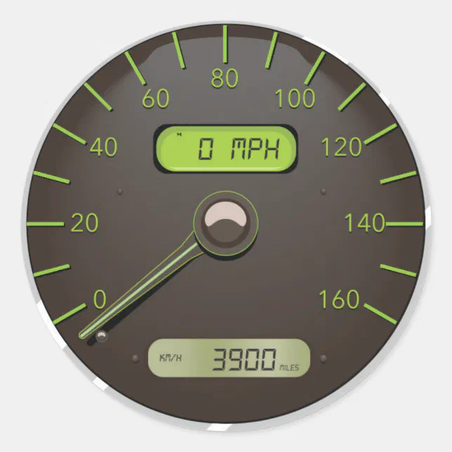 Car Speedometer cartoon Classic Round Sticker | Zazzle