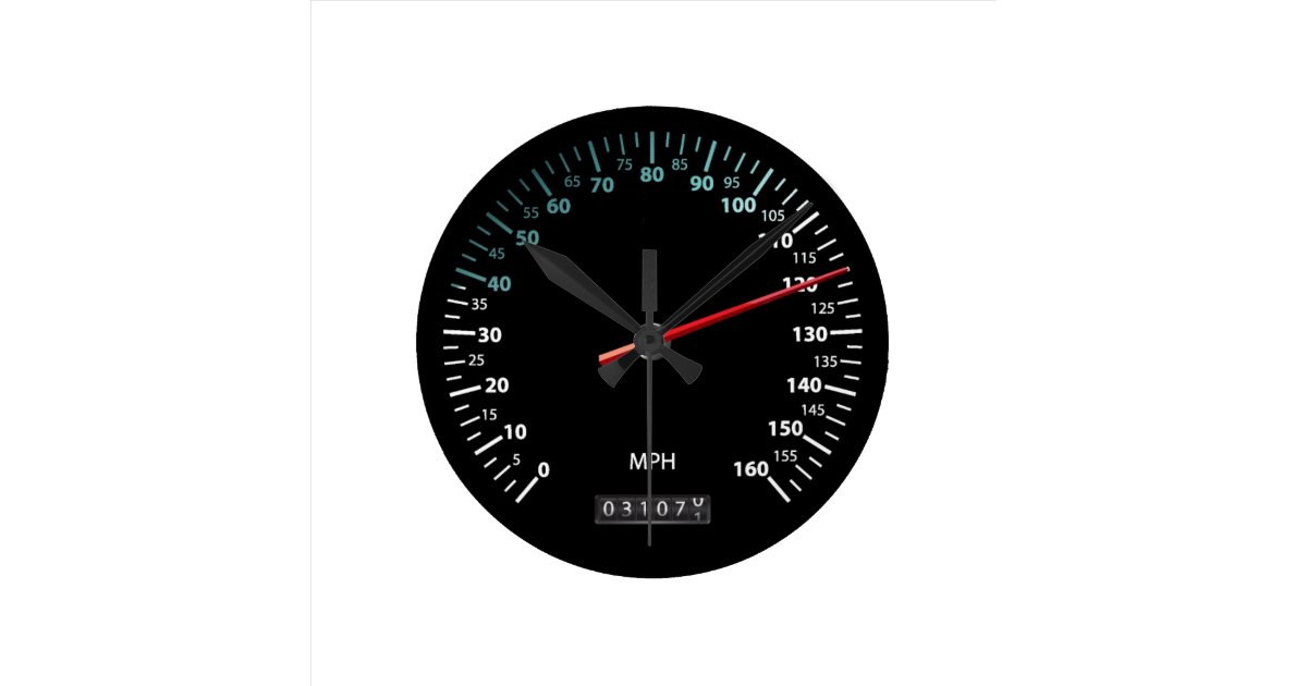 Car Speedometer Round Clock | Zazzle.com