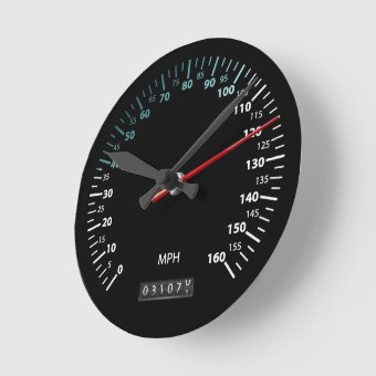 Car Speedometer Round Clock | Zazzle