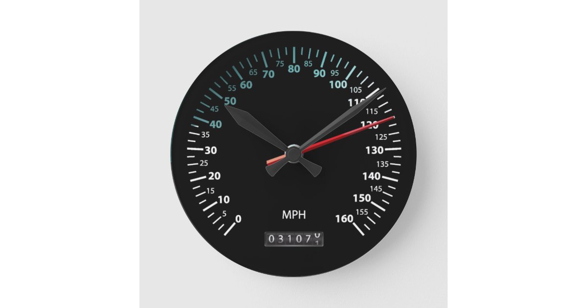 Car Speedometer Round Clock | Zazzle
