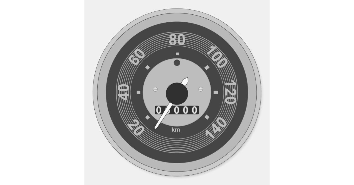 Car Tachometer Speedometer Classic Round Sticker | Zazzle